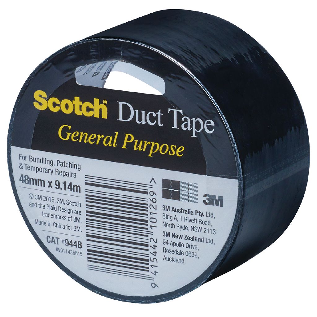 Scotch General Purpose Duct Tape 48mm x 9.14m Black | The Warehouse