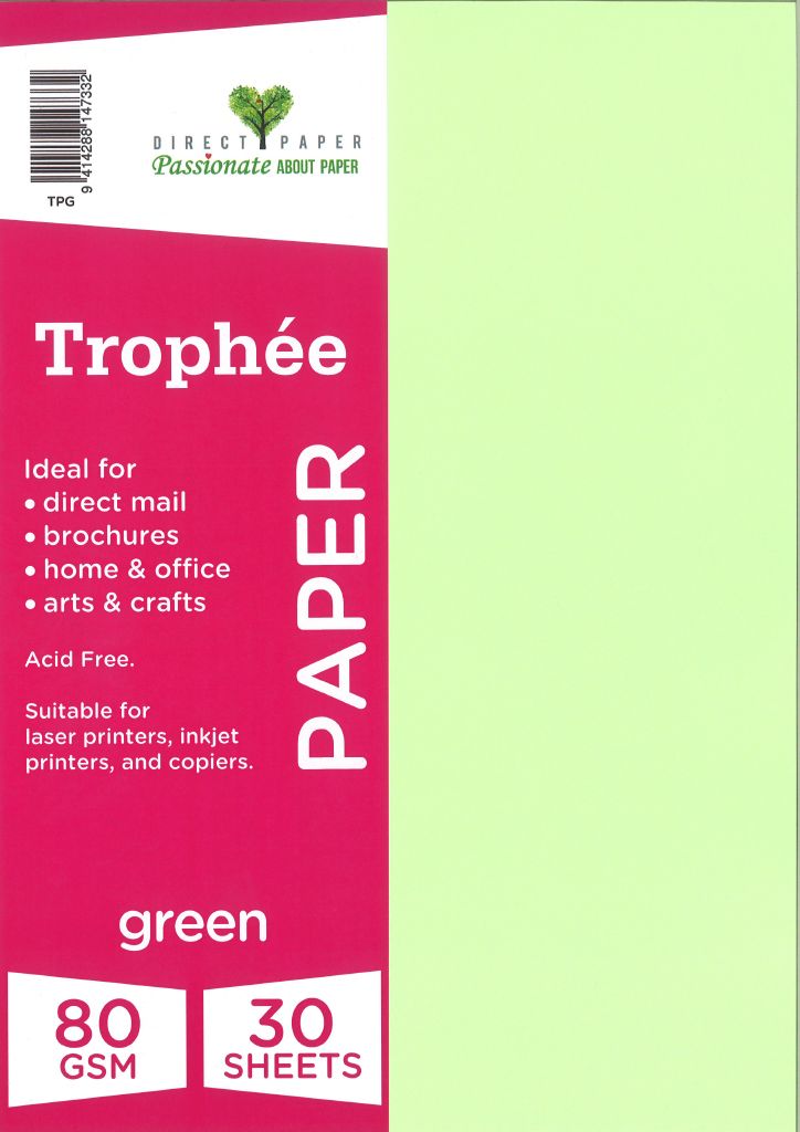 Trophee Paper 80gsm 30 Pack Green Mid | The Warehouse