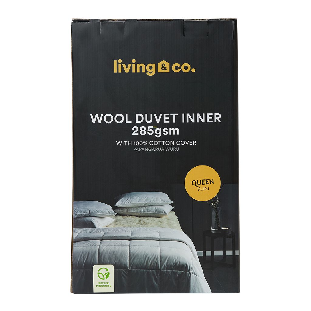 Living & Co 285gsm Wool Duvet Inner White Queen White | The Warehouse