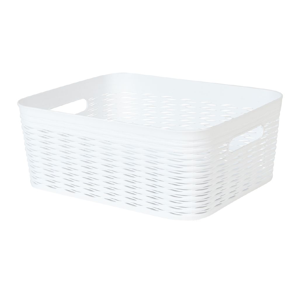 Living & Co Wave Storage Bin White 11L White | The Warehouse