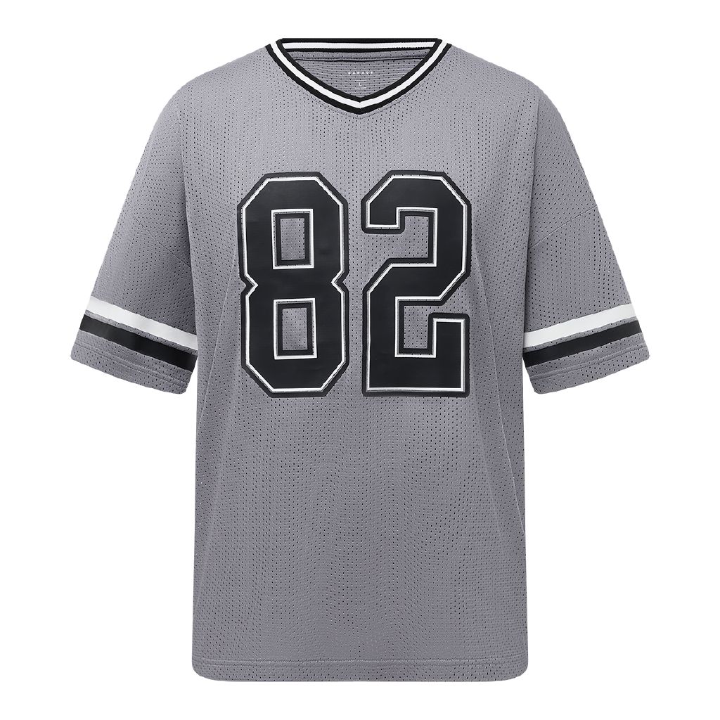 Garage Men's Oversized Mesh V neck tee Grey Dark | The Warehouse