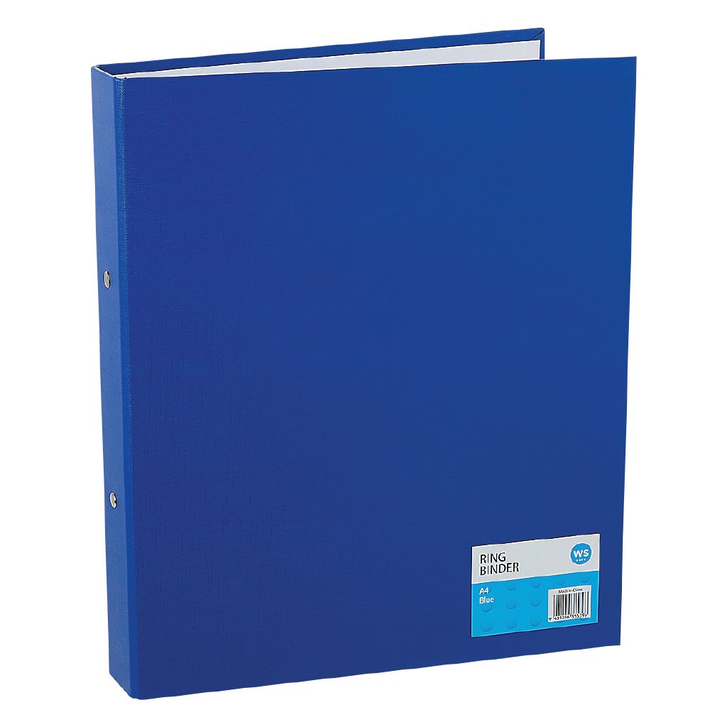 WS 2D Ring Binder PVC Blue Mid A4 Blue Mid | The Warehouse