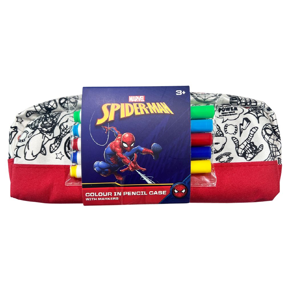 Spider-Man Colour In Pencil Case With Markers | The Warehouse