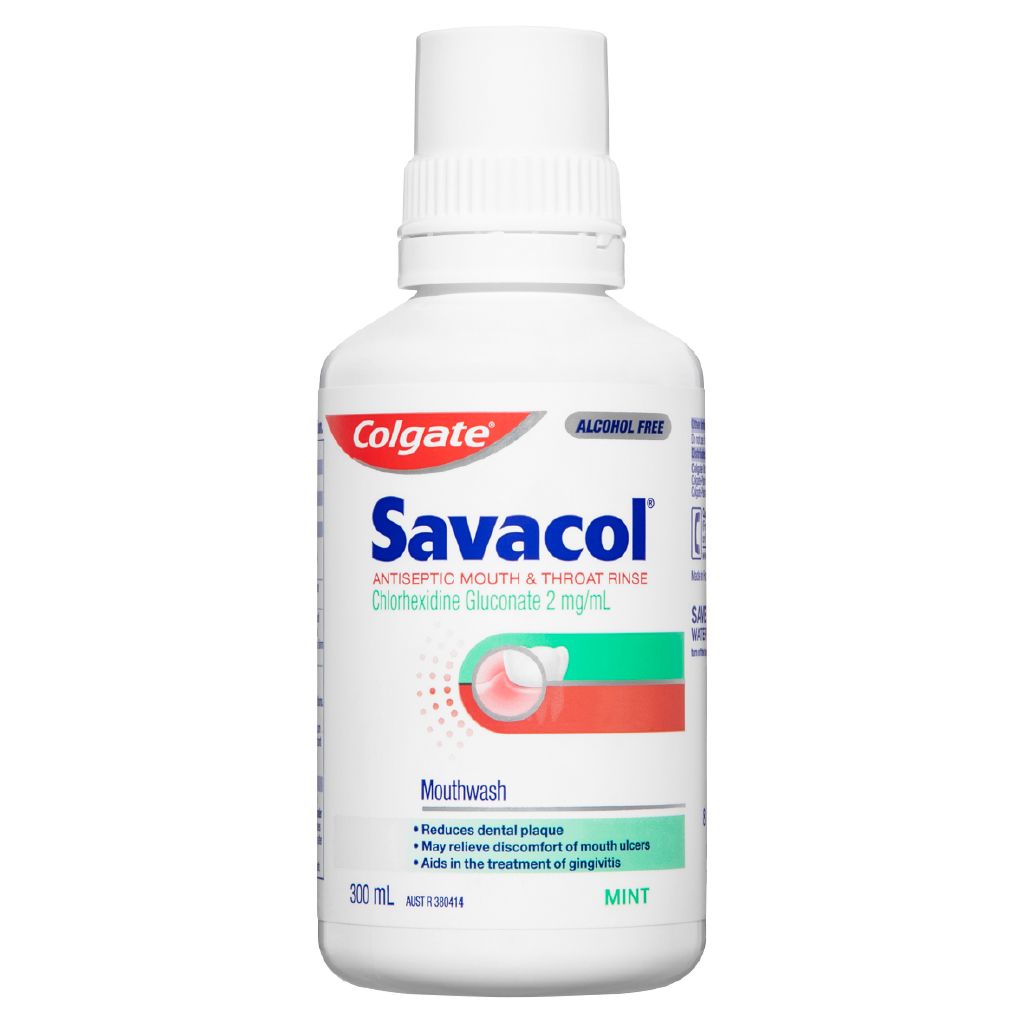 Colgate Savacol Mouth and Throat Rinse Mouthwash Original Mint 300ml ...