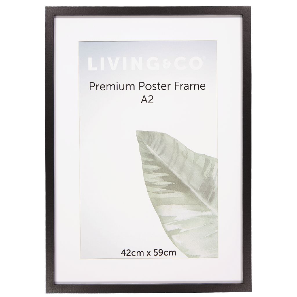Living & Co Premium Poster Frame Black A2 Black | The Warehouse