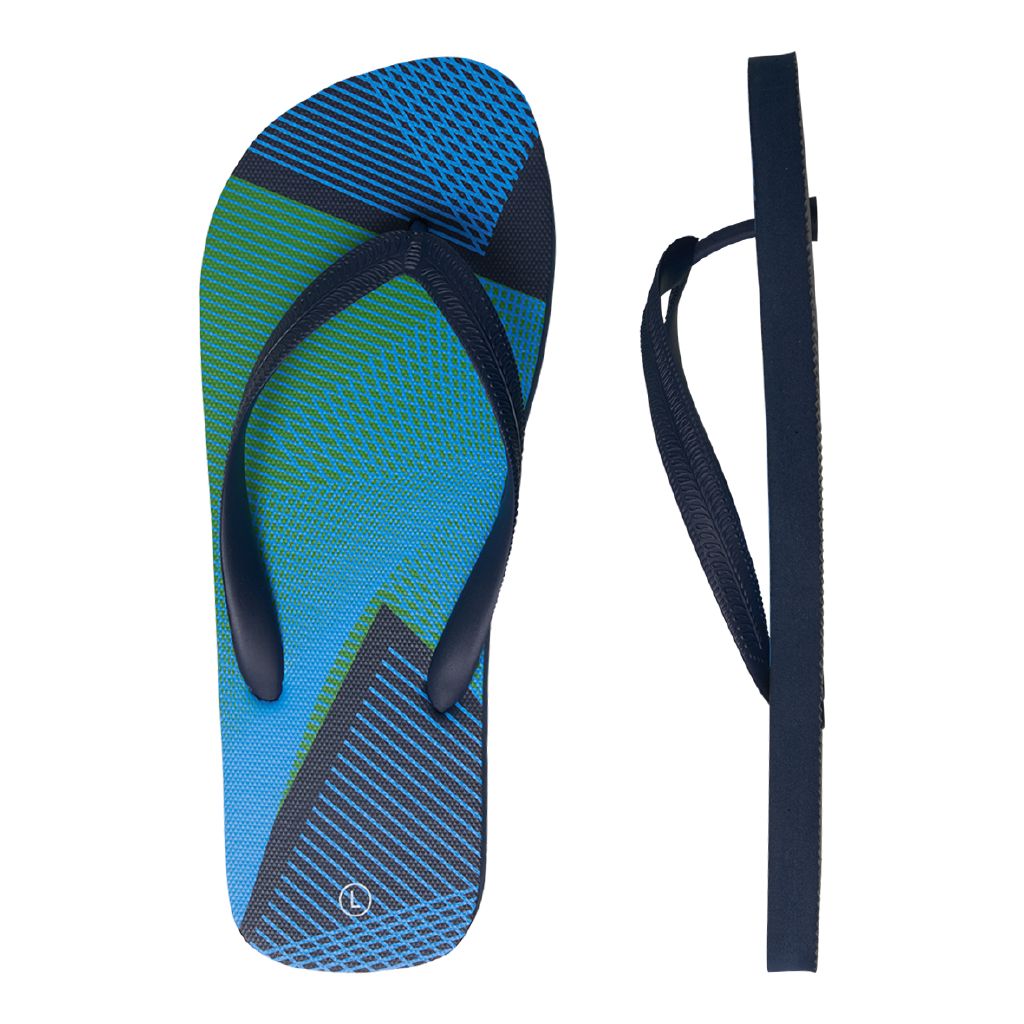 H&H Men's Recycled Printed Jandals Navy | The Warehouse