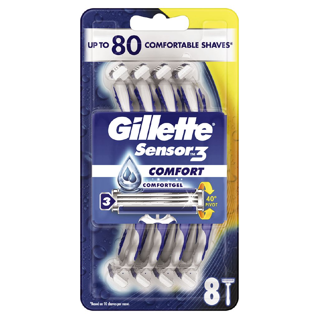 Gillette Sensor 3 Disposable Razor Comfort 8 Pack | The Warehouse