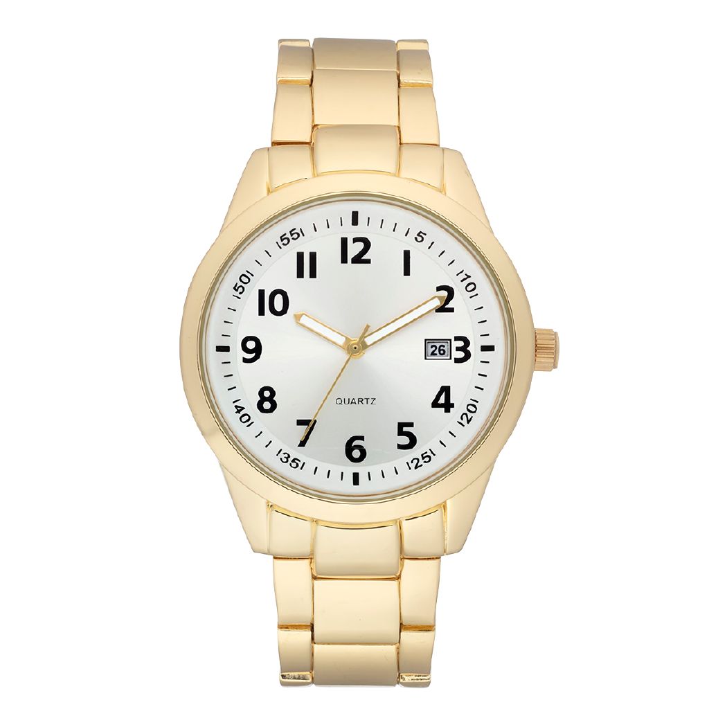 H&H Men's Analogue Watch Gold Gold | The Warehouse