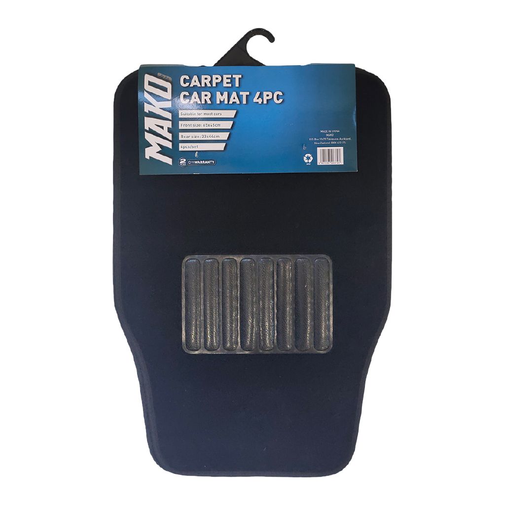 Mako Car Mat Set Carpet Black Black | The Warehouse