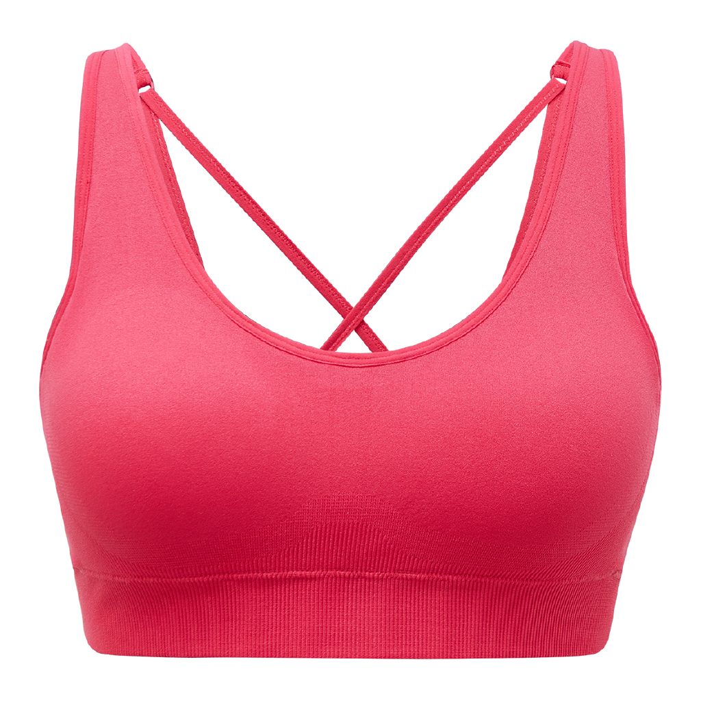 Active Intent Women's Seamfree Strappy Sports Bra Red Dark | The Warehouse