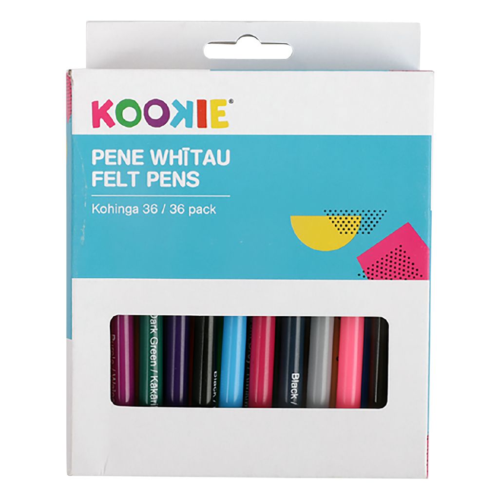 Kookie Kookie Te Reo Maori Felt Pens Multi-Coloured 36 Pack Multi ...