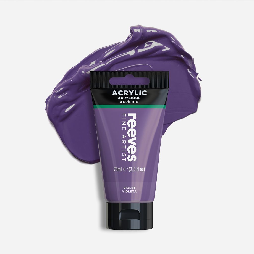 Reeves Fine Acrylic Paint Violet 75ml Purple | The Warehouse