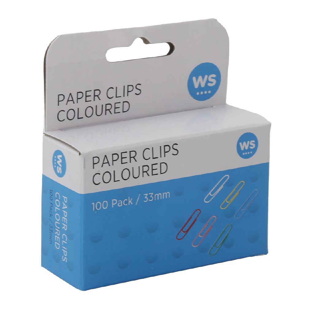 WS Paperclips 33mm 100 Pack Assorted Assorted | The Warehouse