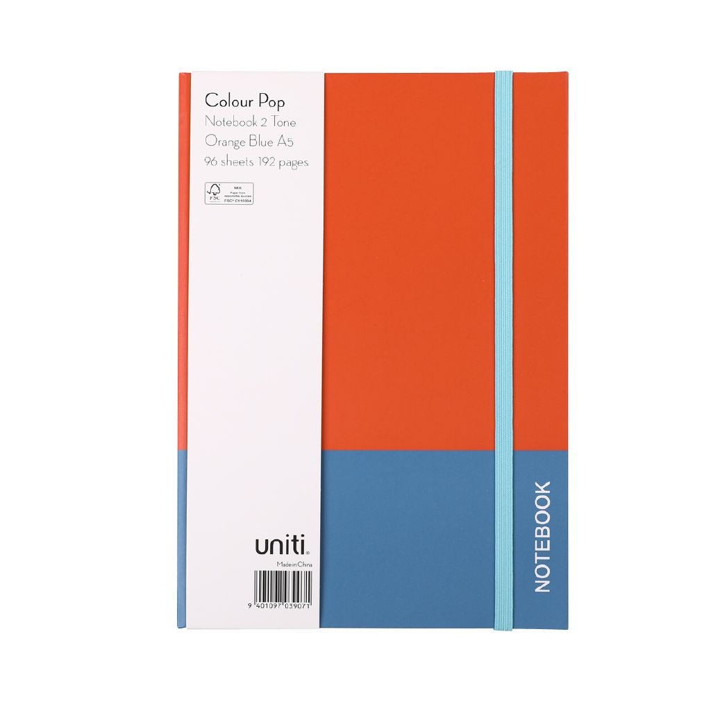 Uniti Colour Pop 2 Tone Notebook A5 Blue A5 Blue | The Warehouse