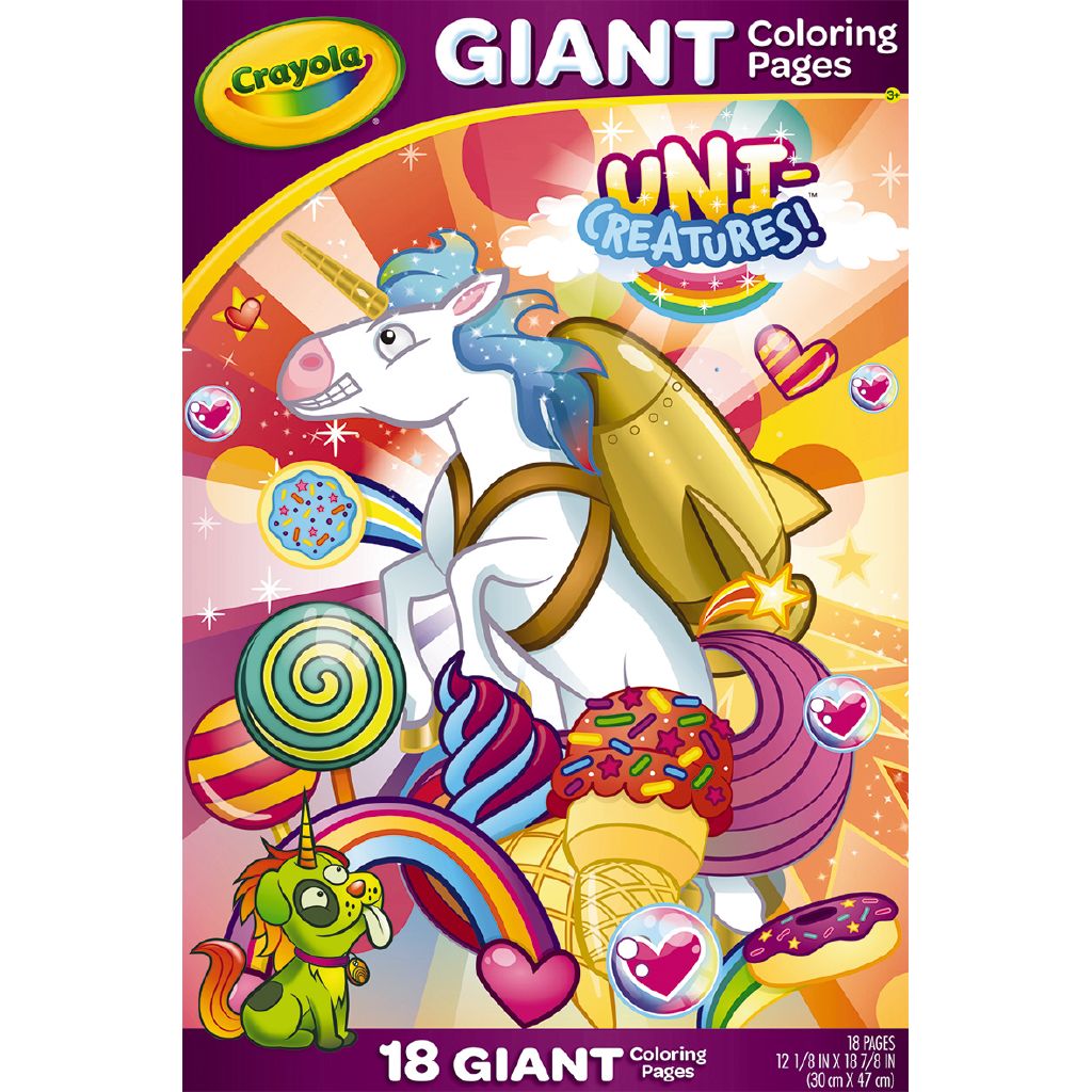 Crayola Giant Uni-Creatures Colouring Pages 18 Pages | The Warehouse