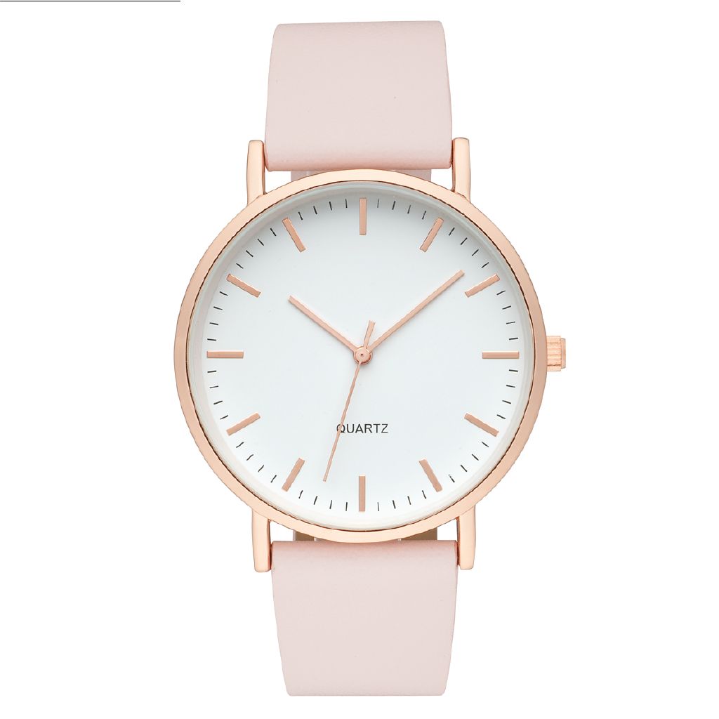H&H Women's Classic Analogue Watch Blush Pink Pink Mid | The Warehouse