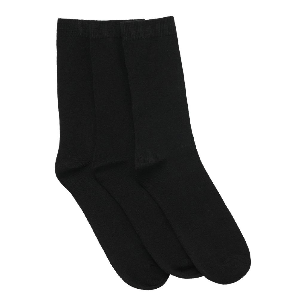 H&H Men's Bamboo Crew Socks 3 Pack Black | The Warehouse