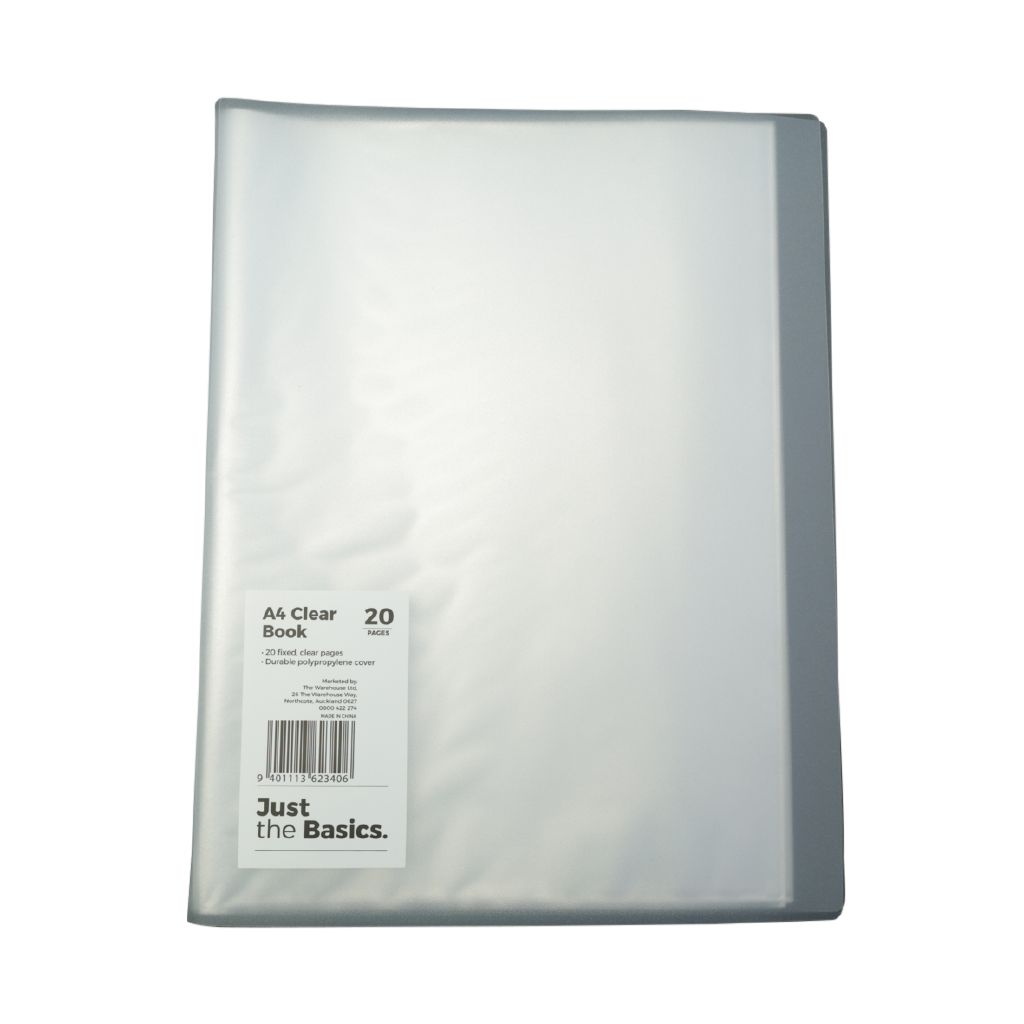 Just the Basics Clearbook 20 Pages Black Black | The Warehouse