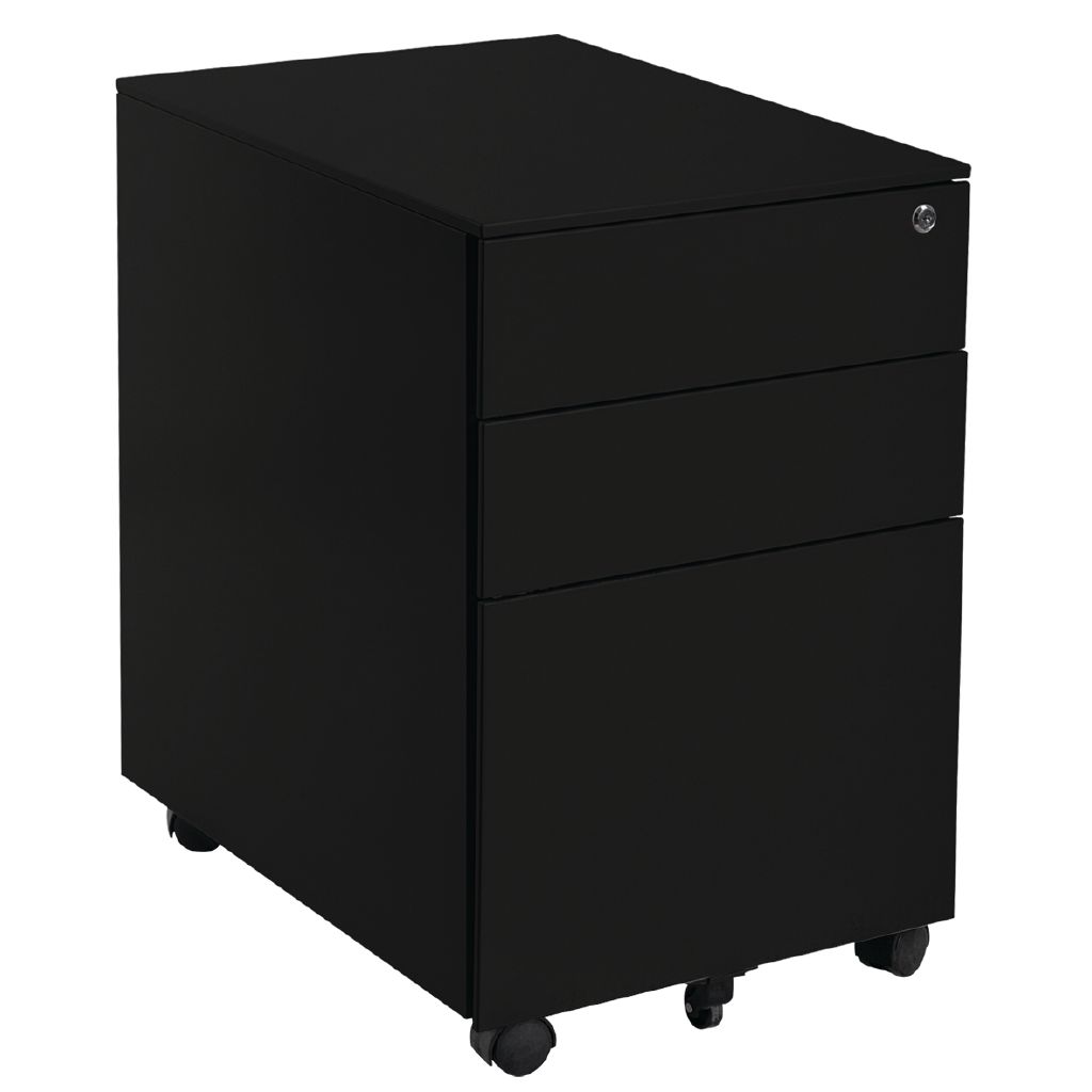Workspace Studio 3 Drawer Mobile Black | The Warehouse