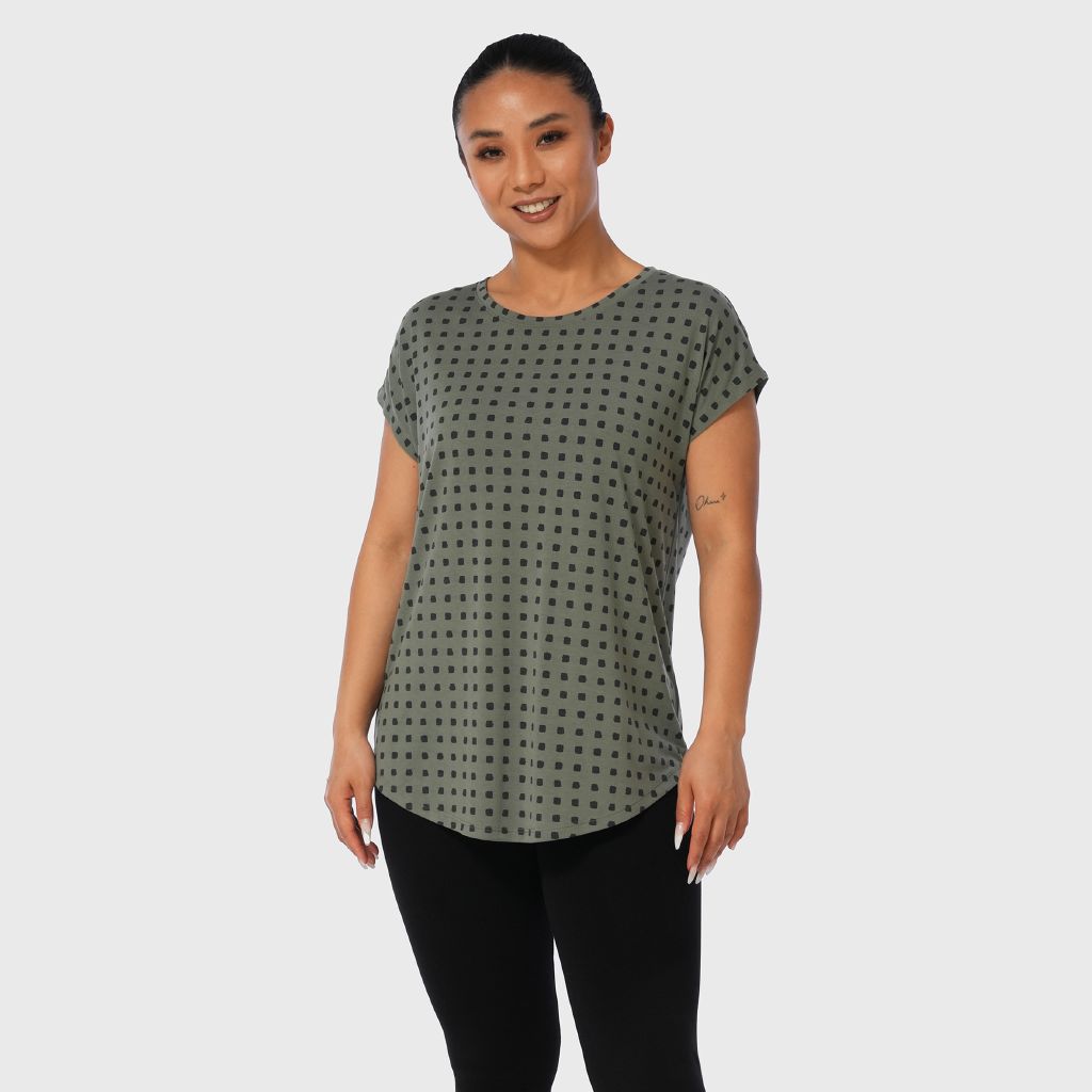 H&H Women's Short Sleeve Printed Tee Green Dark | The Warehouse