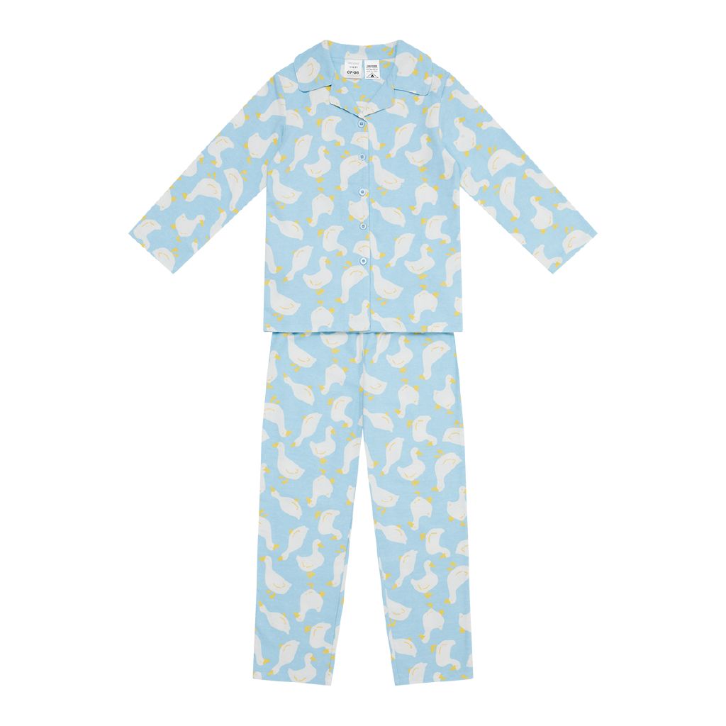H&H Girls' Flannel Pyjamas Set Blue Light | The Warehouse