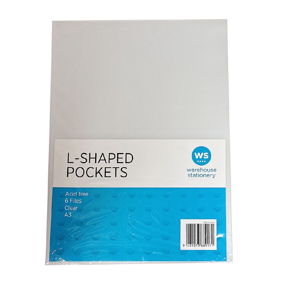 WS L-Shaped Pockets Clear A3 Clear | The Warehouse