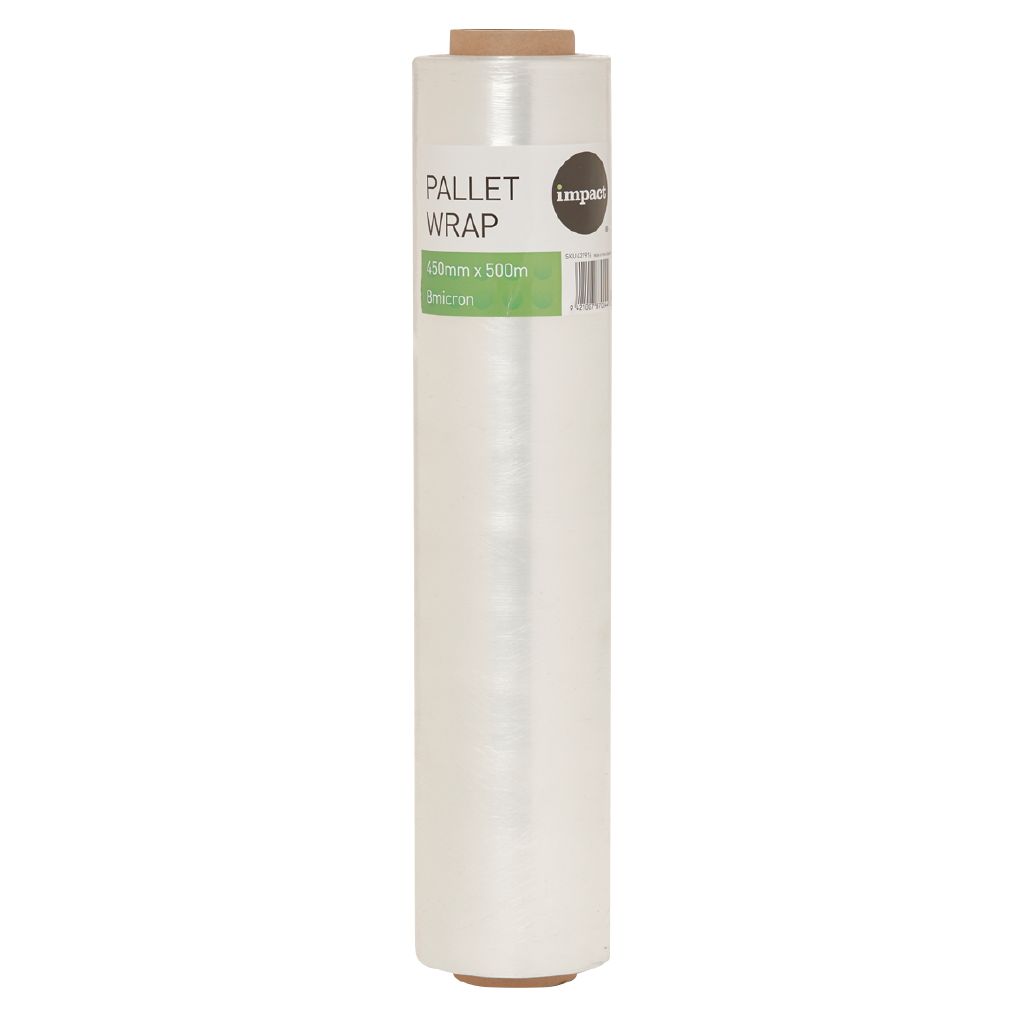 Impact 8 Micron Pallet Wrap 450mm x 500m Clear | The Warehouse