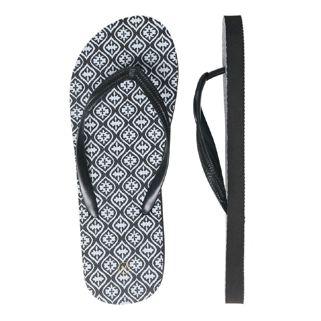 H&H Women's Recycled Printed Jandals Black | The Warehouse
