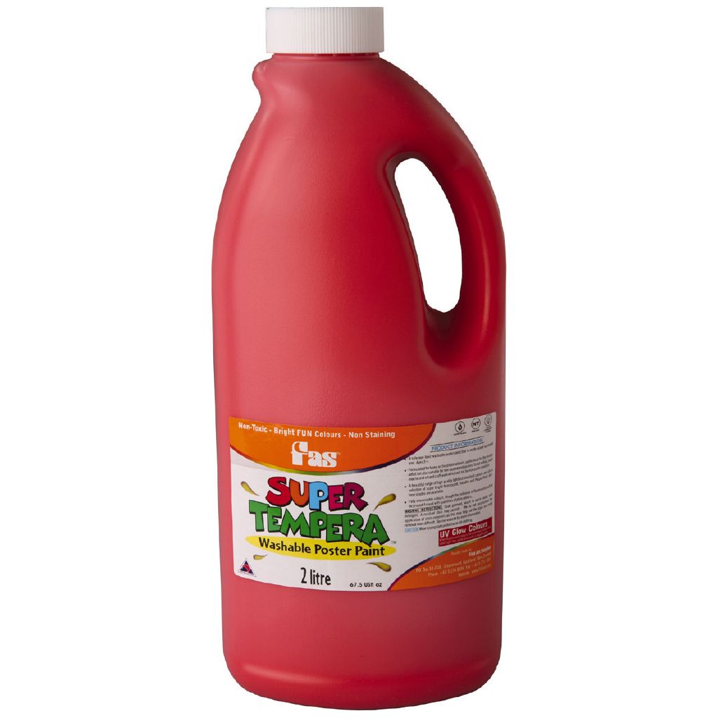 FAS Paint Super Tempera Brilliant Red Mid 2L Red Mid | The Warehouse