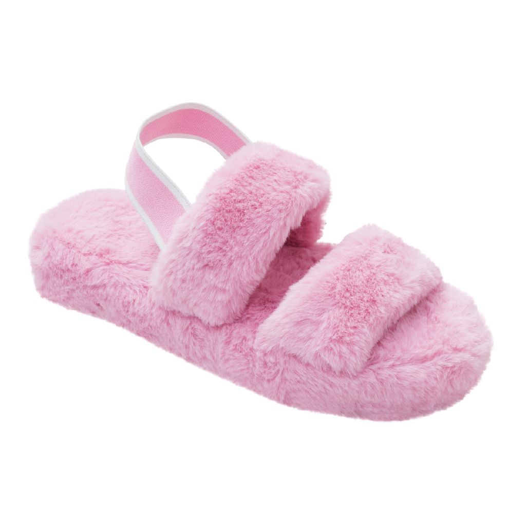 H&H Women's Double Strap Elastic Slippers Pink | The Warehouse