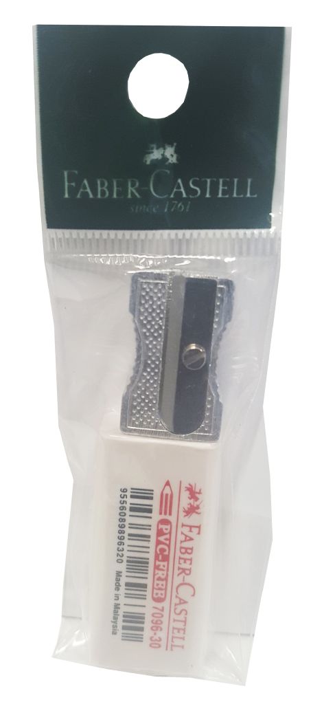 Faber-Castell Sharpener Single Hole with Eraser Silver Silver | The ...