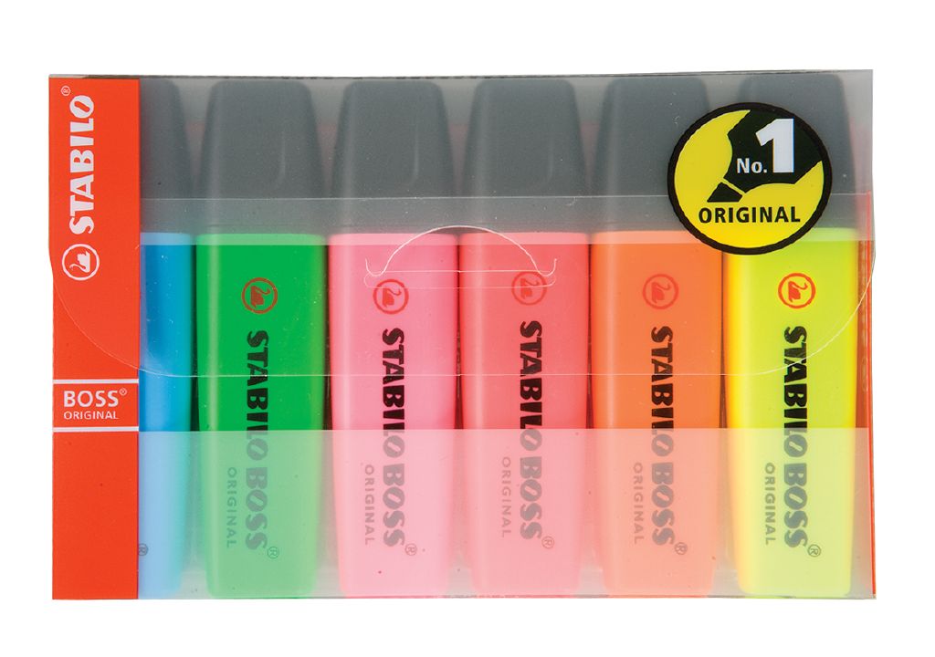 Stabilo Highlighter Boss Assorted Colours Multi-Coloured 6 Pack Multi ...
