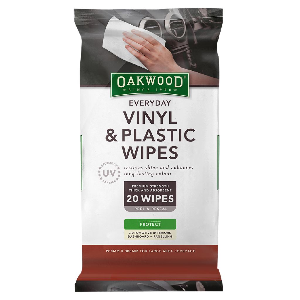 Oakwood Auto Vinyl & Plastic Wipes 300mm x 200mm | The Warehouse