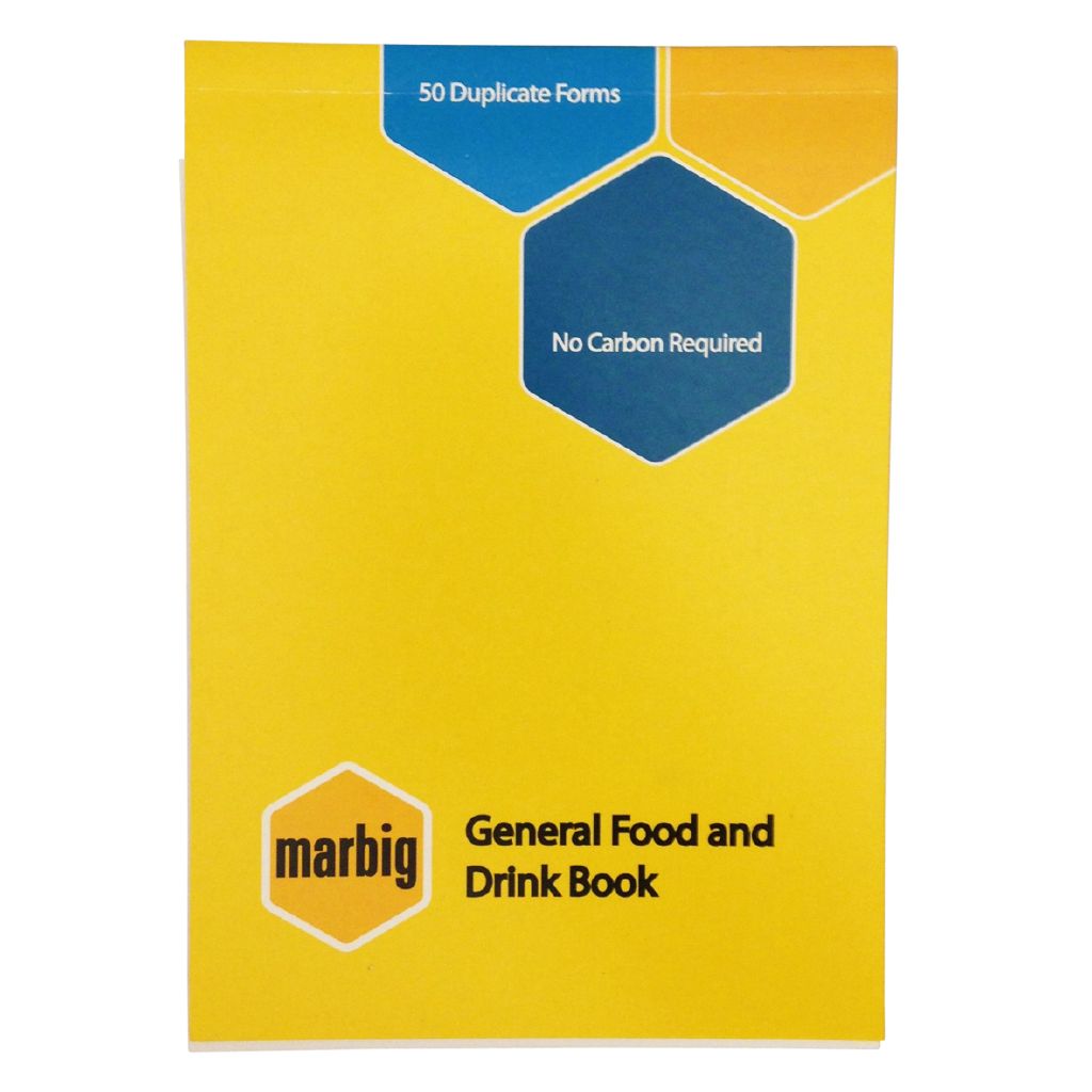 Marbig Food/Beverage Order Book Duplicate 50 Leaf A6 Yellow Mid | The ...