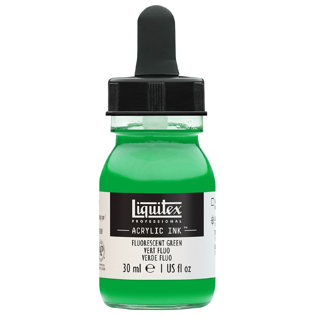 Liquitex Acrylic Ink Fluorescent Green 30ml Green Light | The Warehouse