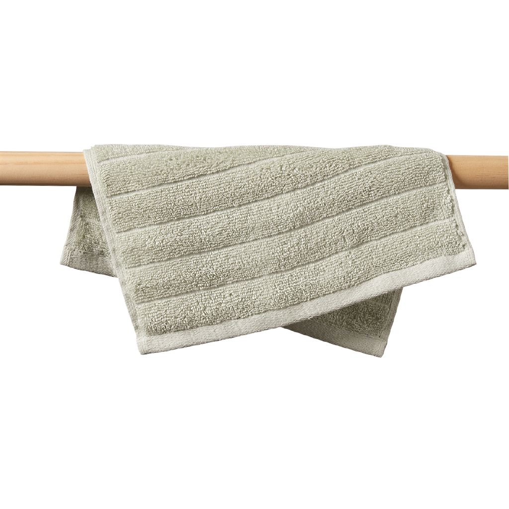 Living & Co Organic Cotton Face Cloth Rib 30cm x 30cm Mint | The Warehouse