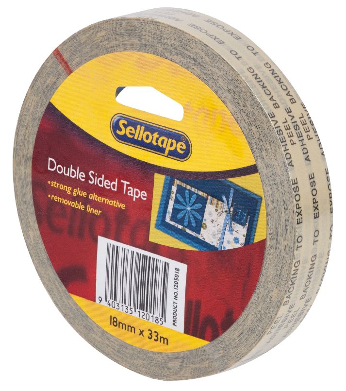 Sellotape Doublesided Tape 18mm x 33m Clear Clear | The Warehouse