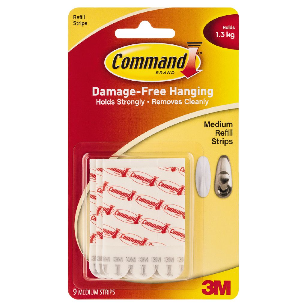 Command Mounting Strips 9 Pack Medium White | The Warehouse