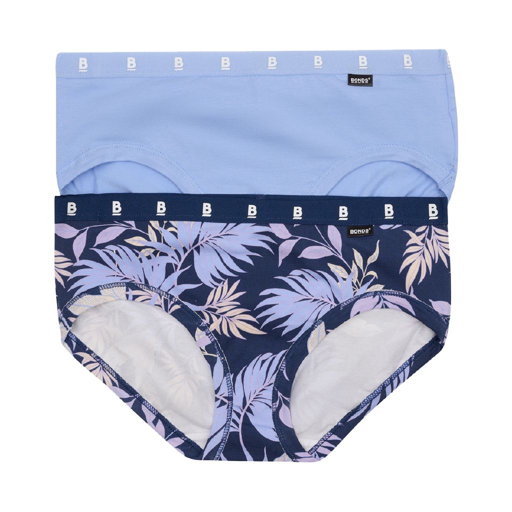 B FOR BONDS Women's Midi Briefs 2 Pack Black S24 11K | The Warehouse