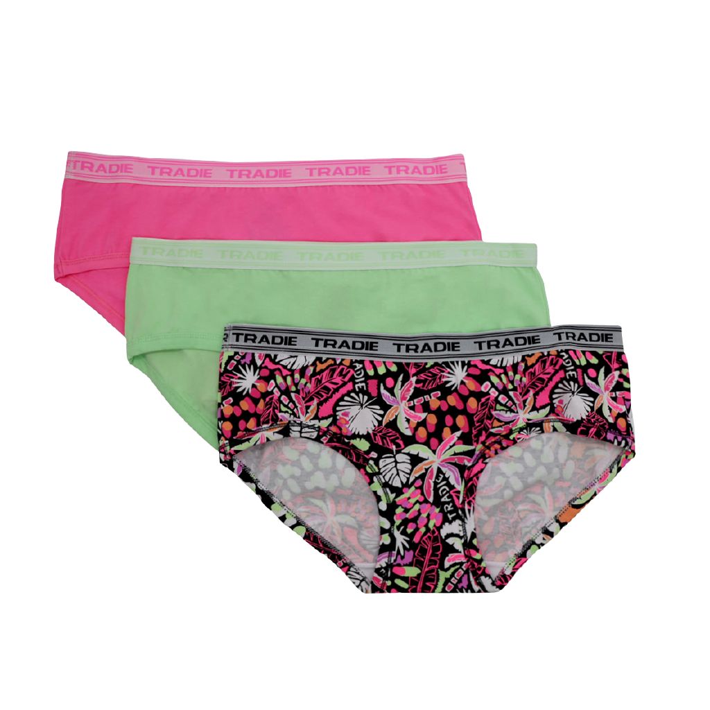 Tradie Women's Boyleg Briefs 3 Pack Pink | The Warehouse