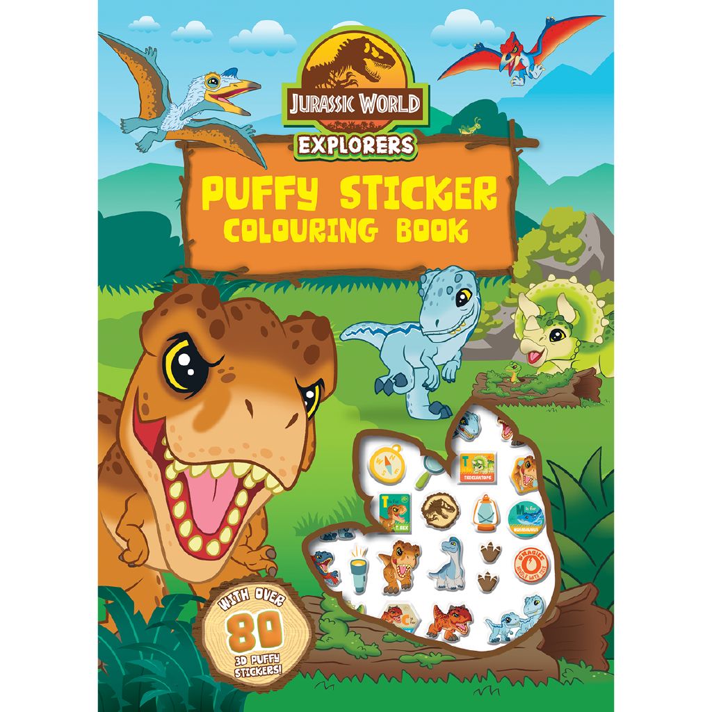 Jurassic World Explorers: Puffy Sticker Colouring Book | The Warehouse