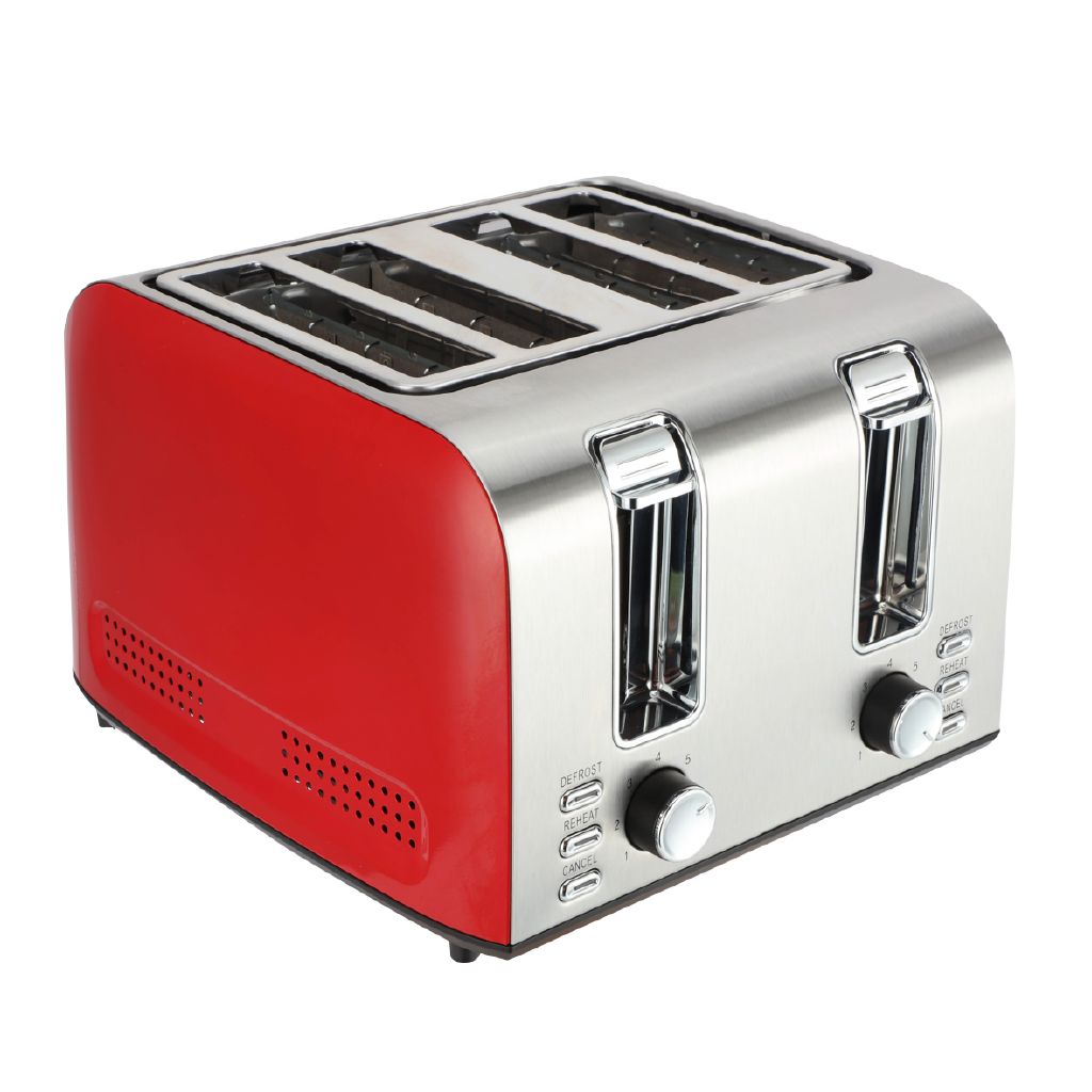Living & Co Toaster Stainless Steel Red Red | The Warehouse