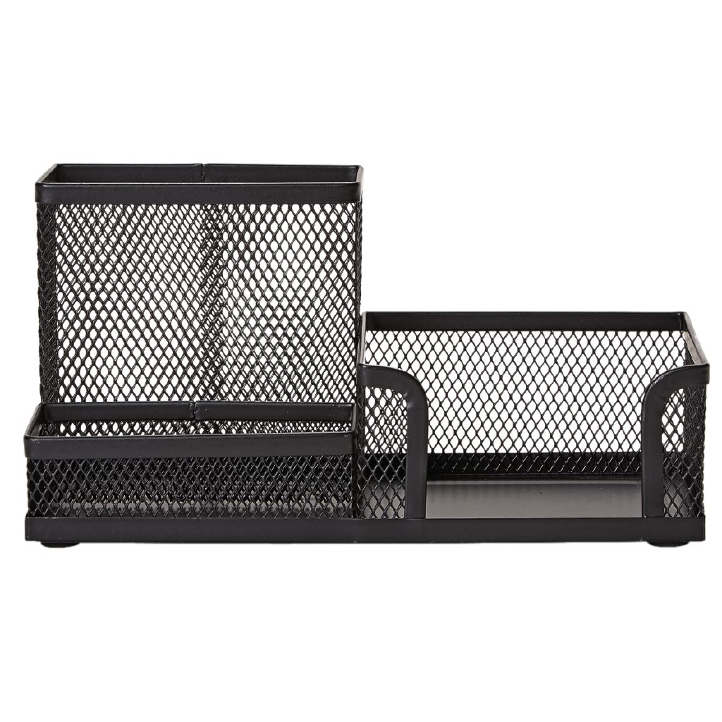 WS Mesh Desk Organizer Black Black | The Warehouse