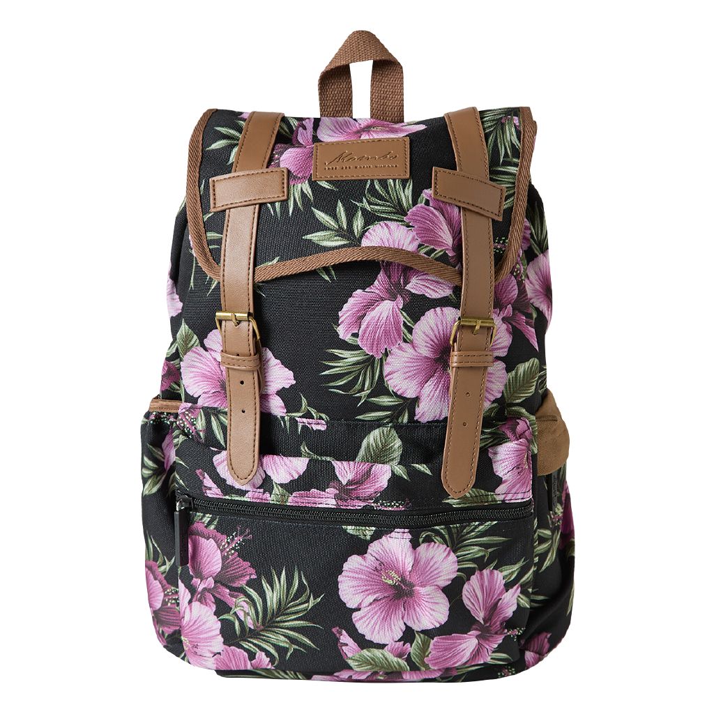Mambo Coastal Backpack Floral Black | The Warehouse