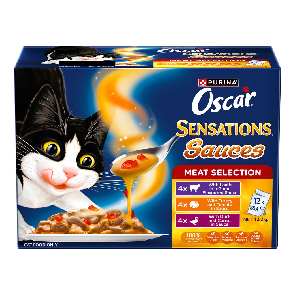 Oscar Sensations Sauces Meat Selection Wet Cat Food 12 x 85g | The ...