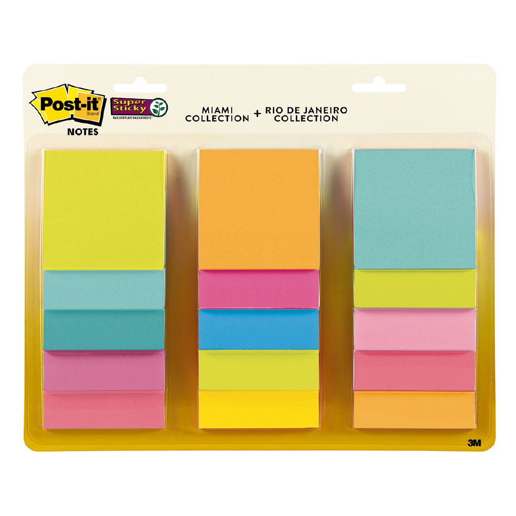 Post-It 654-15SSMULT12 Bright Notes 76mm X 76mm | The Warehouse