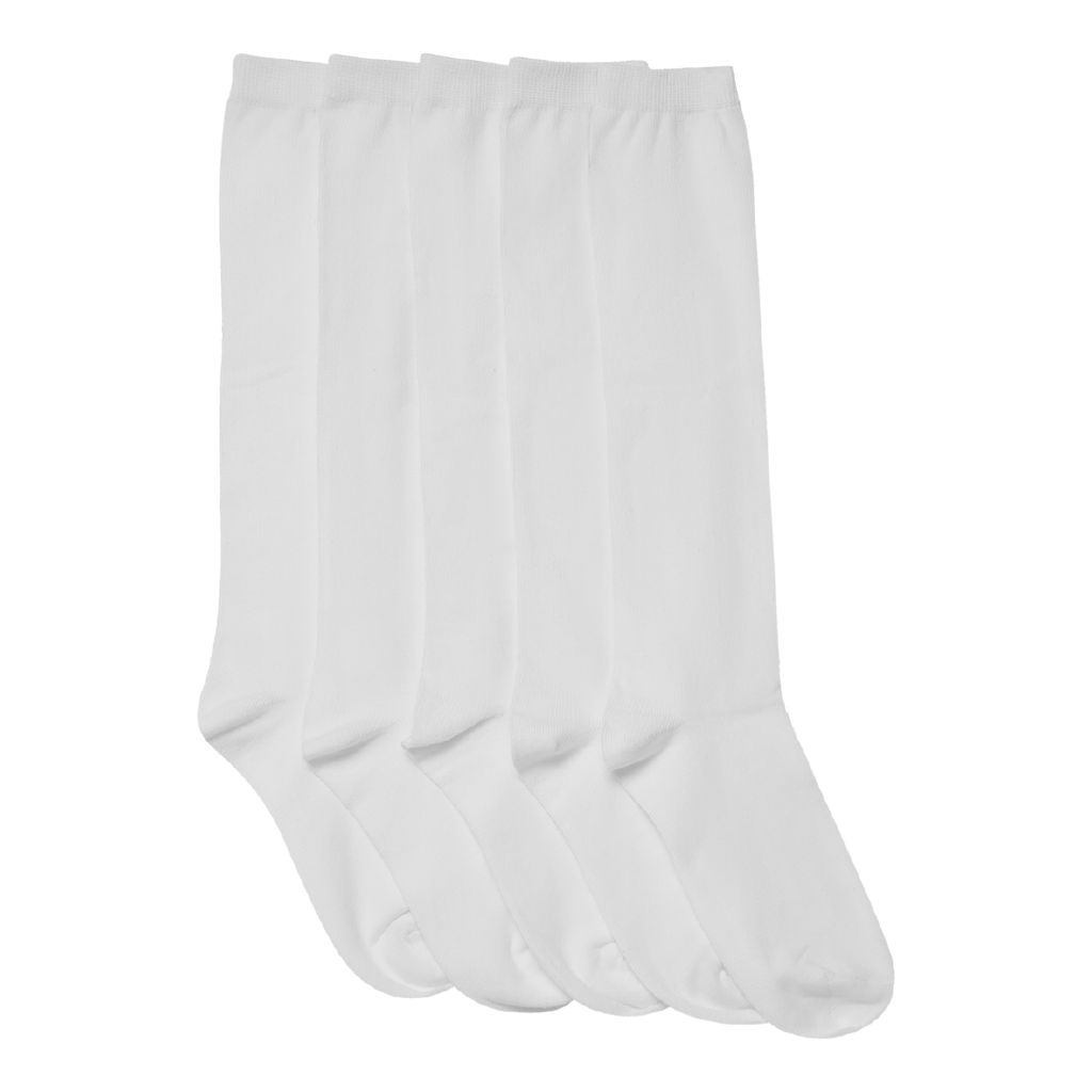 H&H Girls' School Knee High Socks 5 Pack White | The Warehouse
