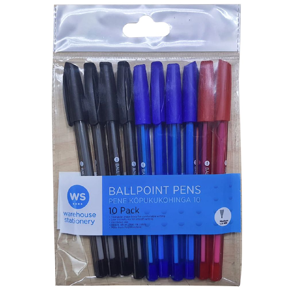 WS Ballpoint Pens 10 Pack | The Warehouse