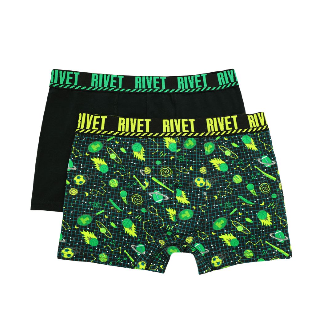 Rivet Boys' Trunks 2 Pack Green/Black | The Warehouse
