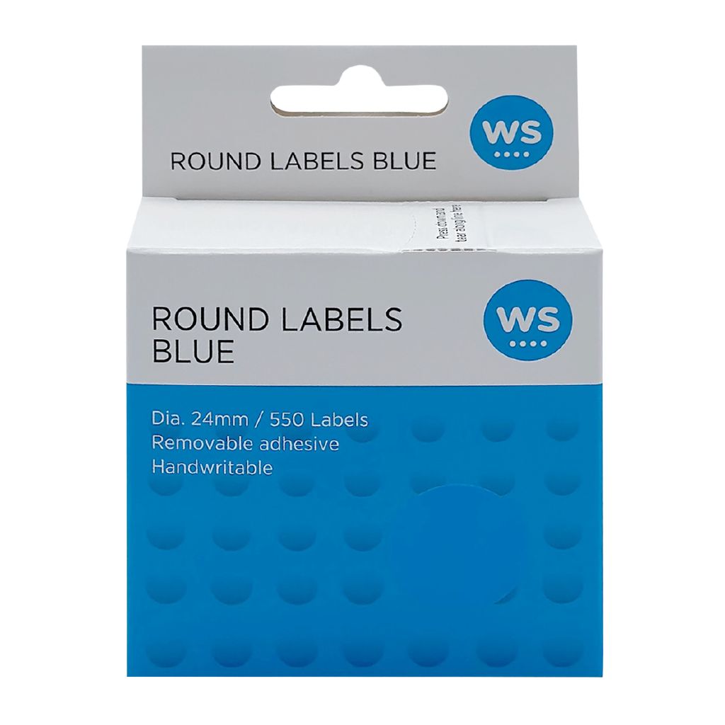 WS Dot Stickers Dispenser 24mm Diameter Blue | The Warehouse